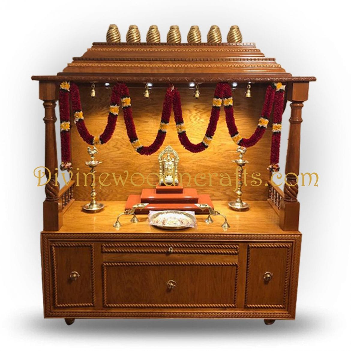 Customize Your Sacred Space with 84 Wooden Altar - Divine Wood N Crafts