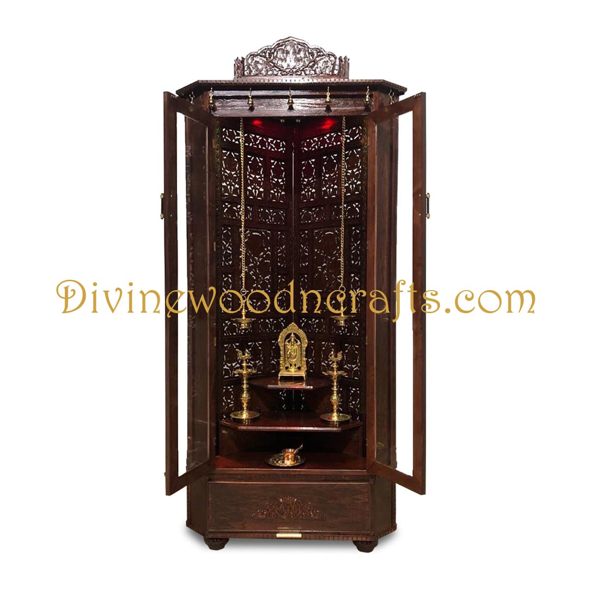 Custom 54 Glass Door Pooja Mandir Closed Door M2
