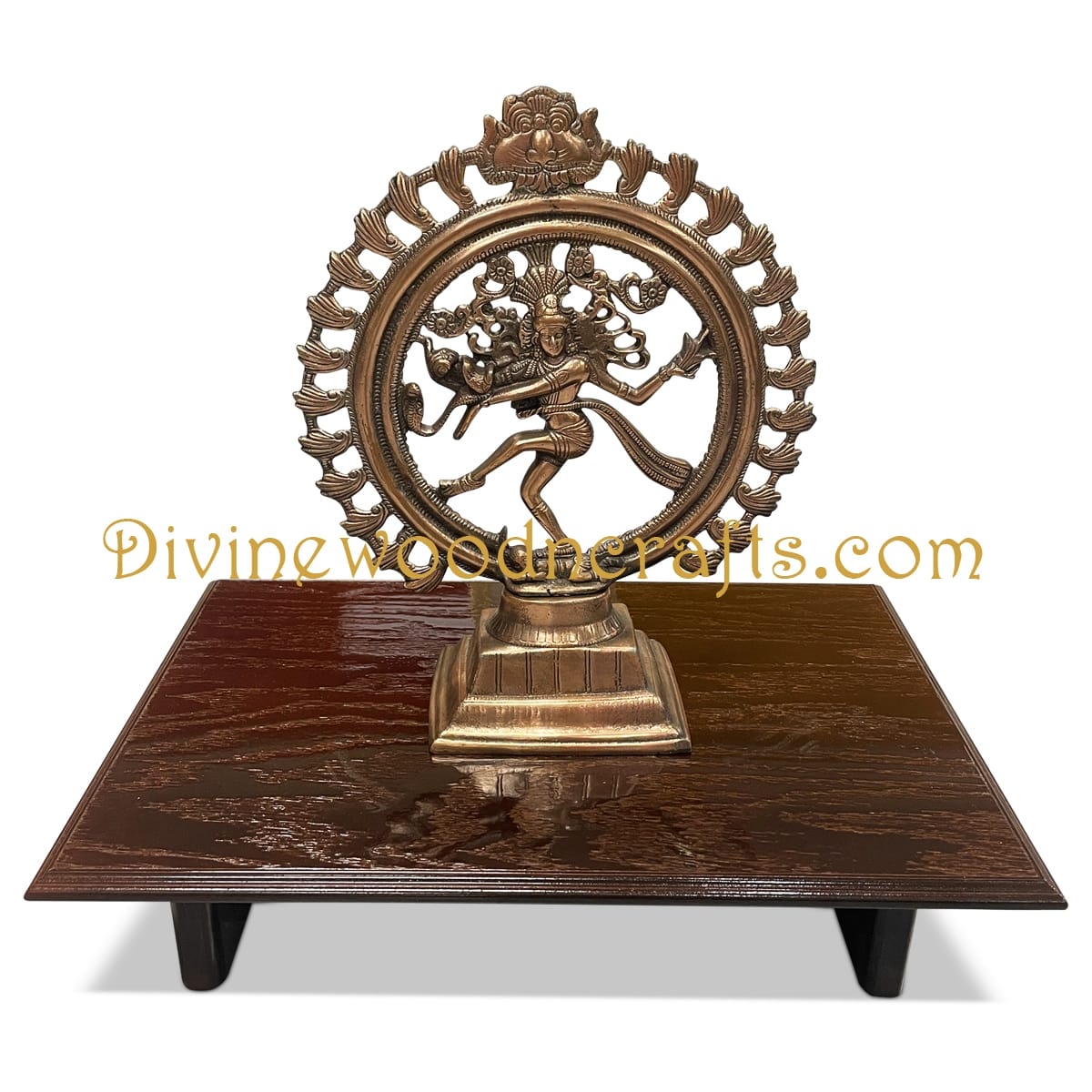 Handcrafted Wooden Pooja Stool Peeta - Divine Wood N Crafts