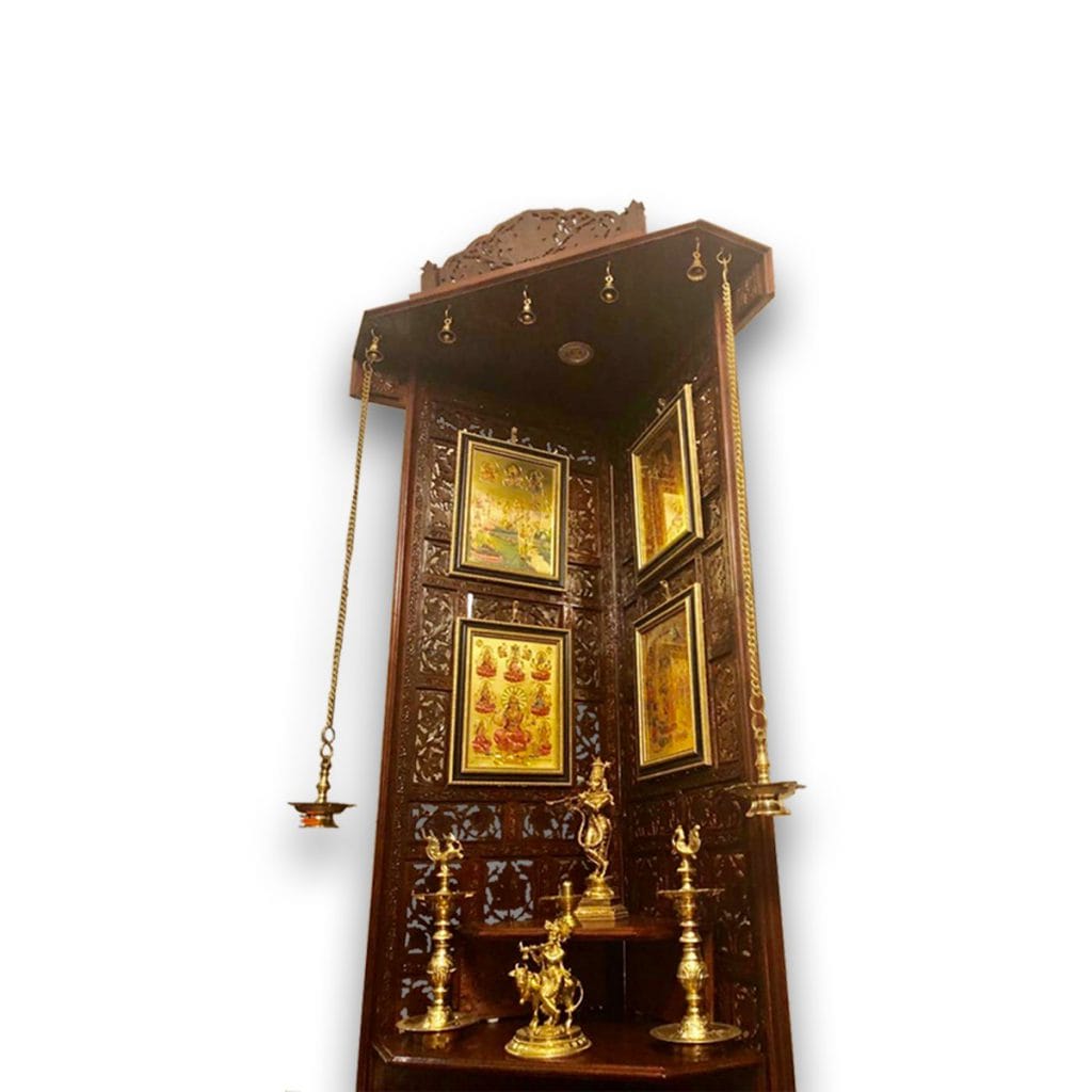 Corner Contemporary Pooja Mandir M1 - Elegant & Divine | Divine Wood N ...