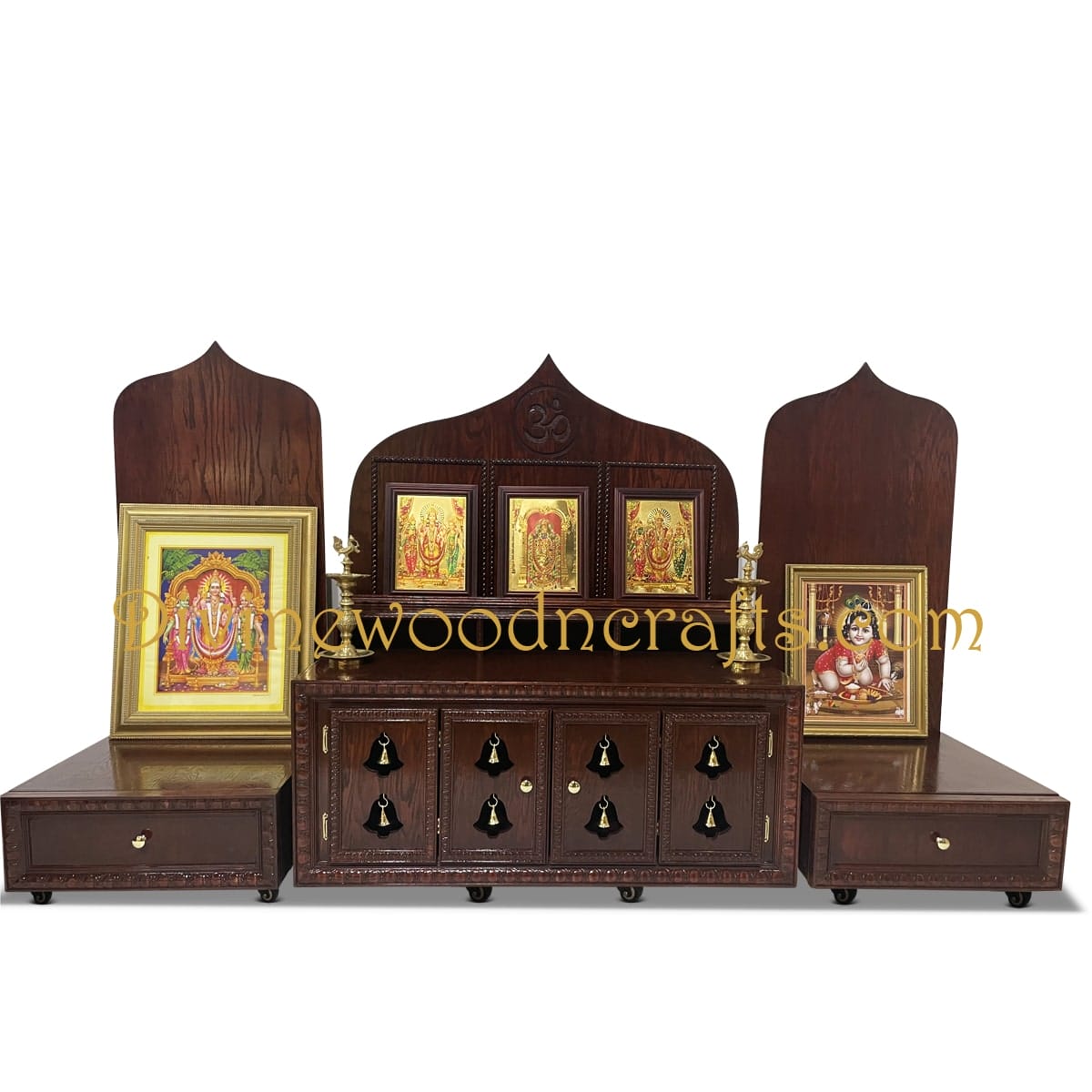 Handcrafted 48" Custom Altar & Meditation Pooja Unit - M2