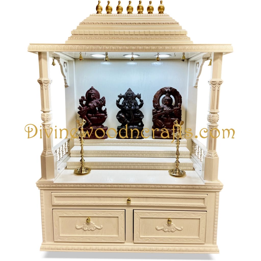 Handcrafted 48" Open Design Custom Pooja Mandir M #4