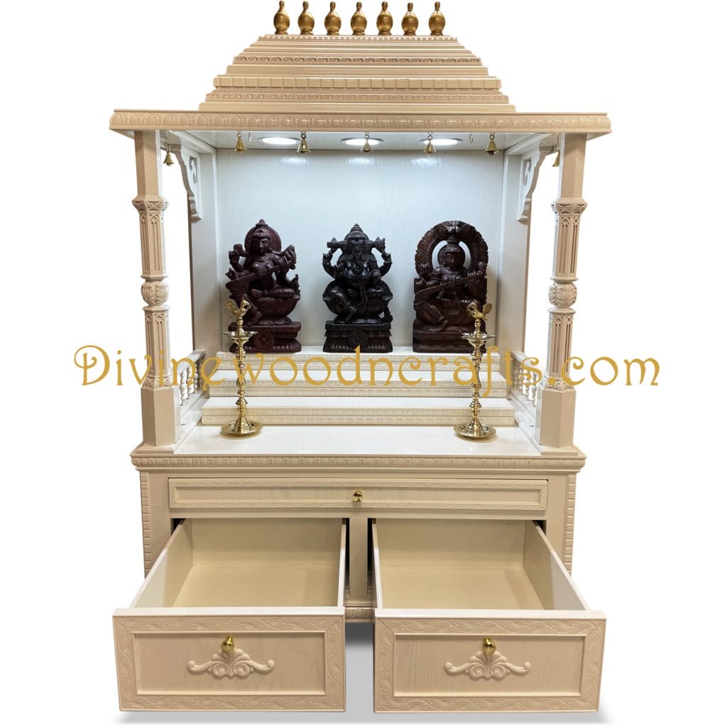 Handcrafted 48" Open Design Custom Pooja Mandir M #4