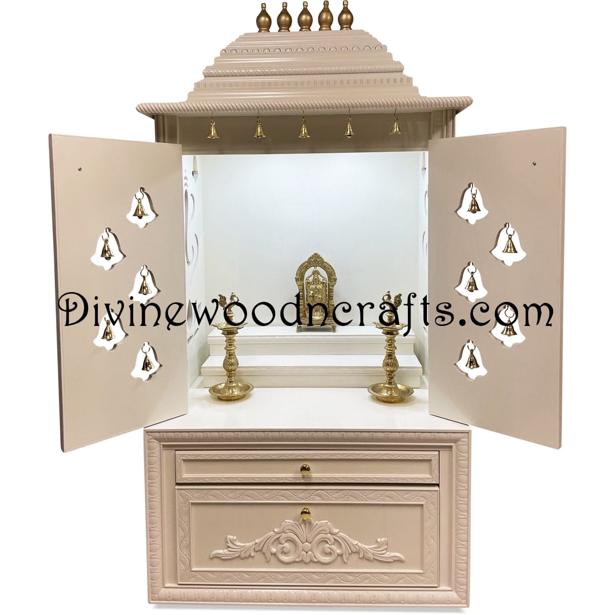 Get a Sacred Vibe with 36" M2 White Puja Mandir